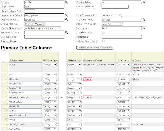 GenHelm - db_log_profile Model Help